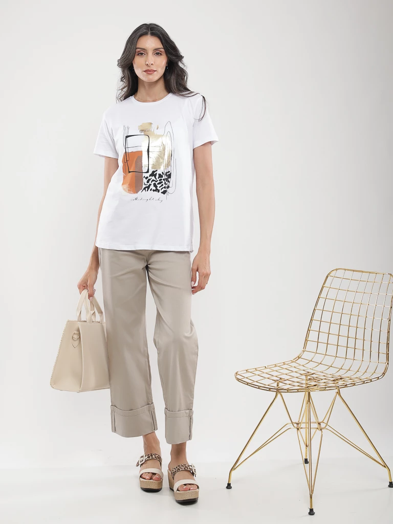 T-shirt coton à imprimé graphique - Mabrouk